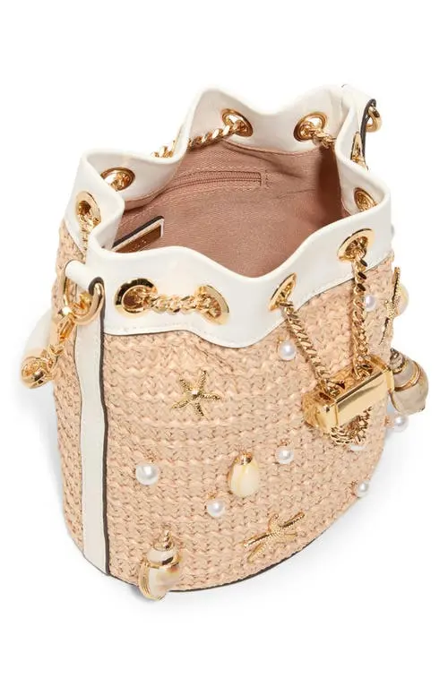 Aldo Sirenax Woven Raffia Bucket Bag