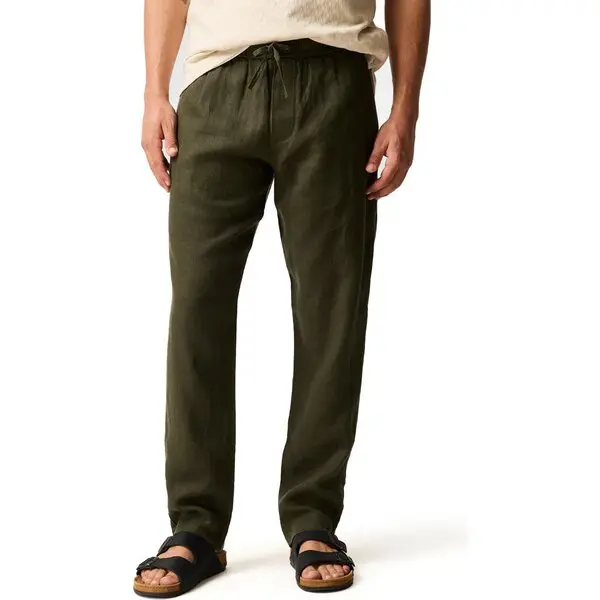 Rodd & Gunn Linen Resort Pants - Dark Olive