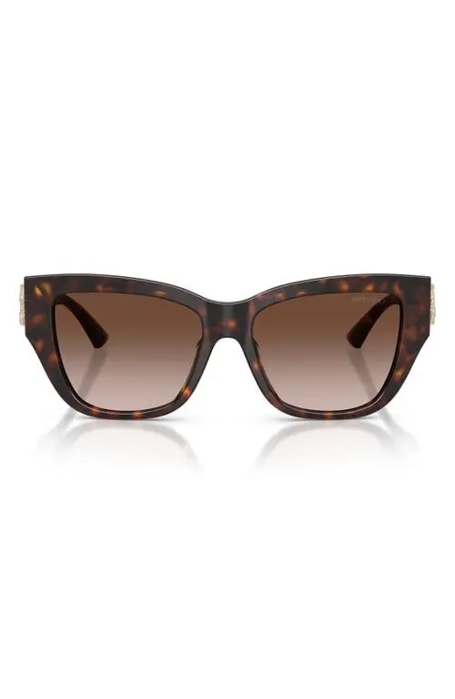 JIMMY CHOO 54mm Gradient Polarized Pillow Sunglasses - Havana/ Gradient Brown