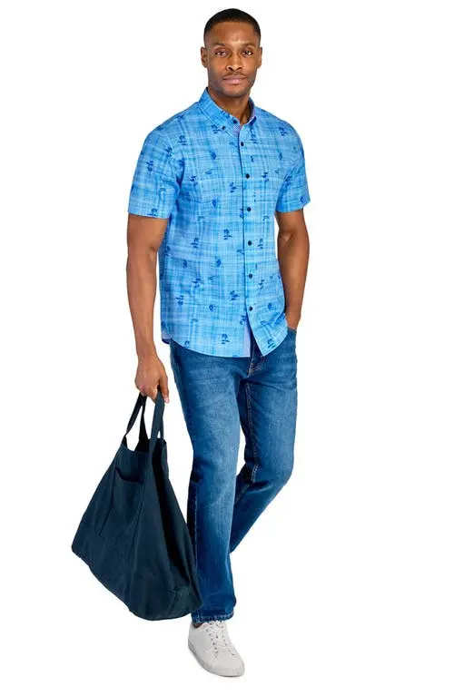 CON.STRUCT Slim Fit Island Recycled 4-way Stretch Performance Short Sleeve Shirt