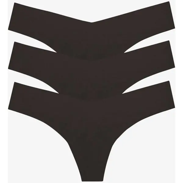 Commando Classic Solid Thong 3-pack - Black