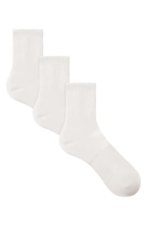 SKIMS 3-pack Quarter Crew Socks - Chalk