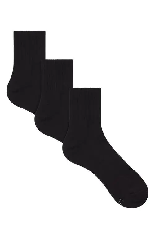 SKIMS 3-pack Quarter Crew Socks - Onyx