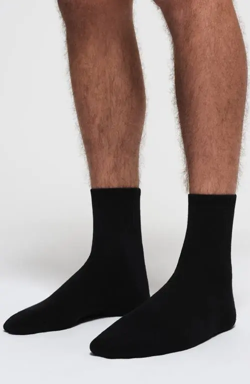 SKIMS 3-pack Quarter Crew Socks - Onyx