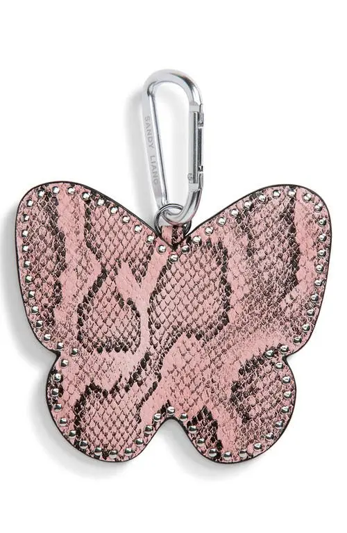 Sandy Liang Lunar New Yeak Snakeskin Print Key Ring - Pink