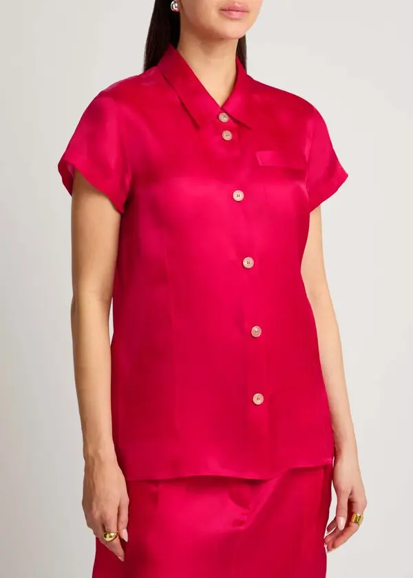 Khaite Keefe Semi-sheer Silk Shirt