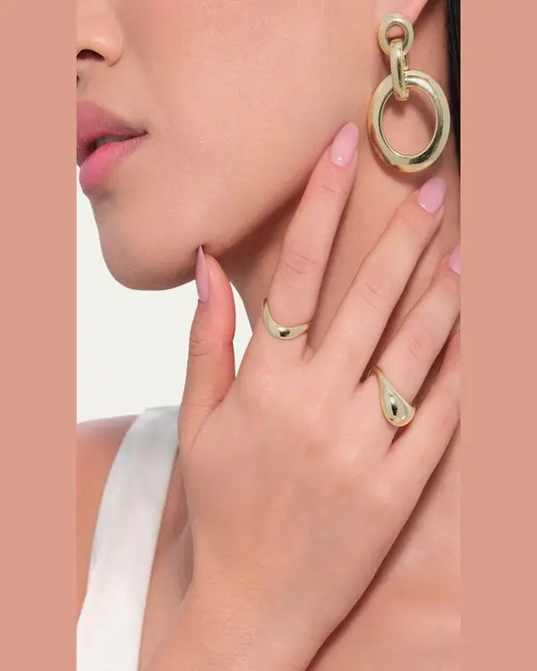 Lana Jewelry 14k Skinny Curved Bubble Ring
