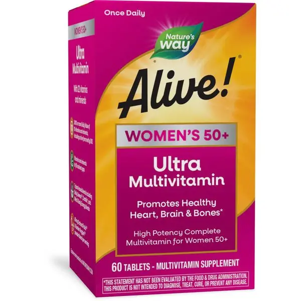 NATURE'S WAY Alive! Once Daily 50+ Multi 60 Tablets - One-color