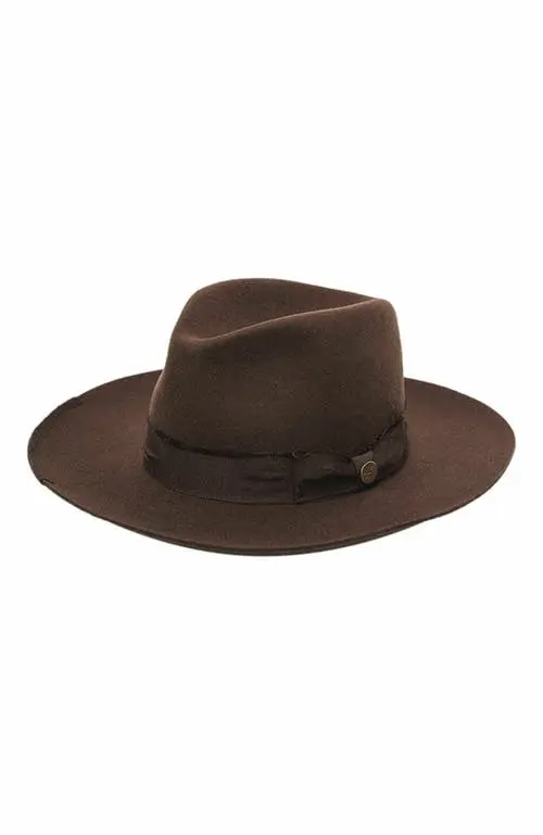 TWO ROADS HAT CO. Delmar Distressed Fedora - Dark Brown