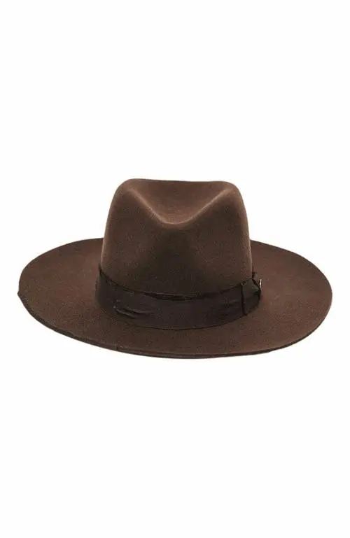TWO ROADS HAT CO. Delmar Distressed Fedora - Dark Brown