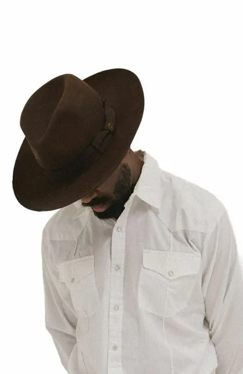 TWO ROADS HAT CO. Delmar Distressed Fedora - Dark Brown