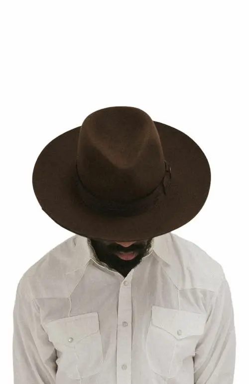 TWO ROADS HAT CO. Delmar Distressed Fedora - Dark Brown