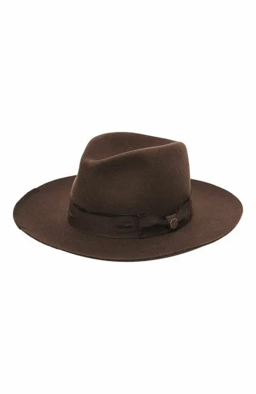 TWO ROADS HAT CO. Delmar Distressed Fedora - Dark Brown