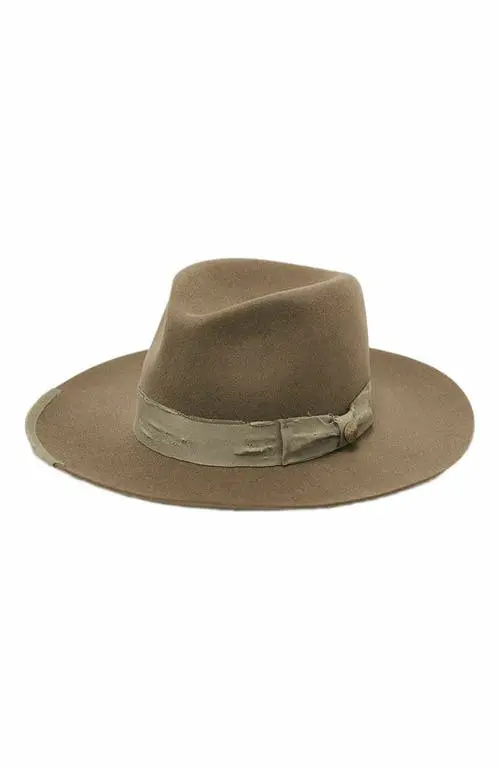 TWO ROADS HAT CO. Delmar Distressed Fedora - Olive
