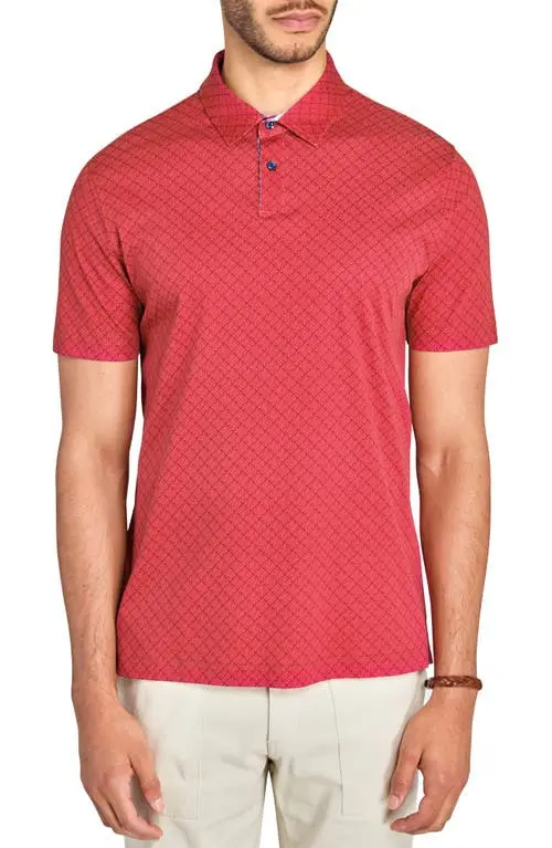 BROOKLYN BRIGADE Slim Fit Geo Short Sleeve Polo