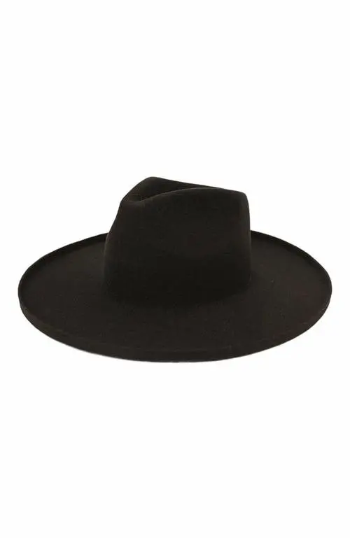 TWO ROADS HAT CO. Five Points Wide Brim Fedora Hat - Black