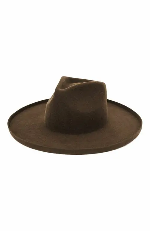 TWO ROADS HAT CO. Five Points Wide Brim Fedora Hat - Forest Green