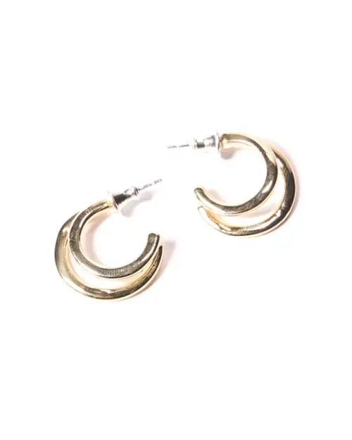 ODETTE NEW YORK Deux Hoop Earrings - Brass
