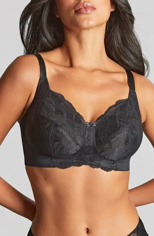 Panache Rocha Full Coverage Lace Side Support Wireless Bra - Black