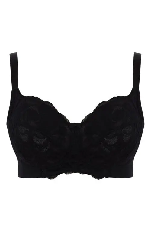 Panache Rocha Full Coverage Lace Side Support Wireless Bra - Black