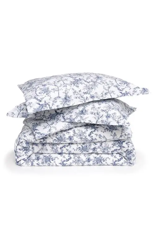 PETITE PLUME Timeless Toile Cotton Percale Duvet Cover & Shams Set - White