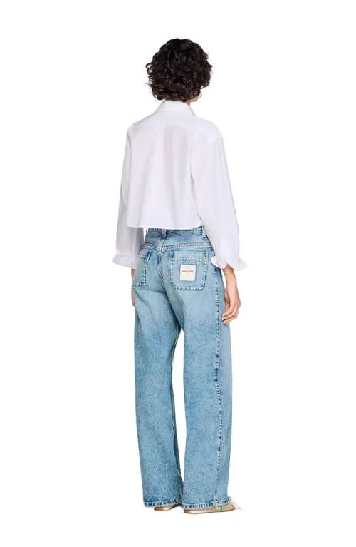 Sandro Faded Straight-leg Jeans - Blue Jean
