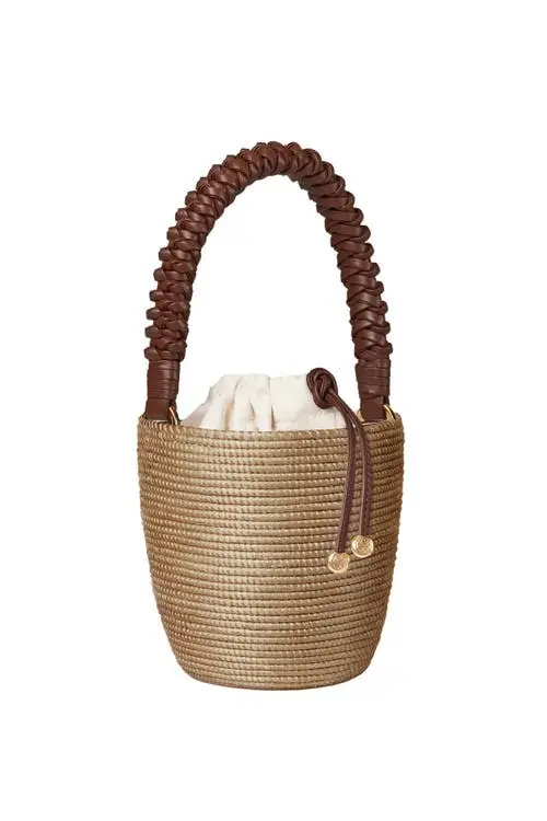CESTA COLLECTIVE Woven Lunchpail Basket Bag - Tan