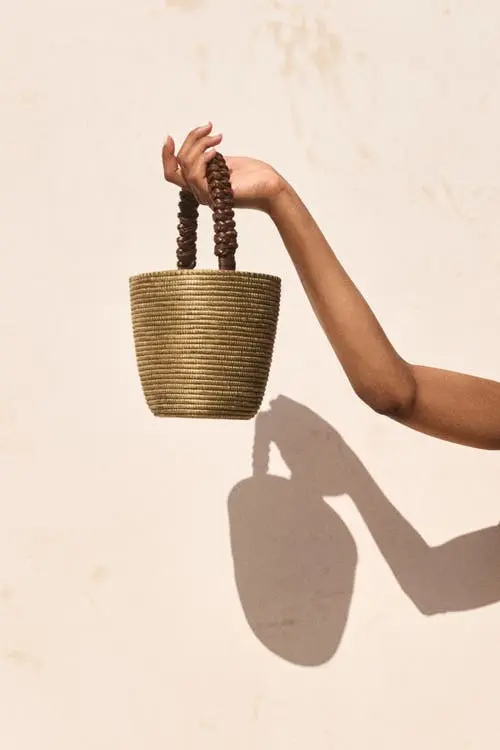 CESTA COLLECTIVE Woven Lunchpail Basket Bag - Tan