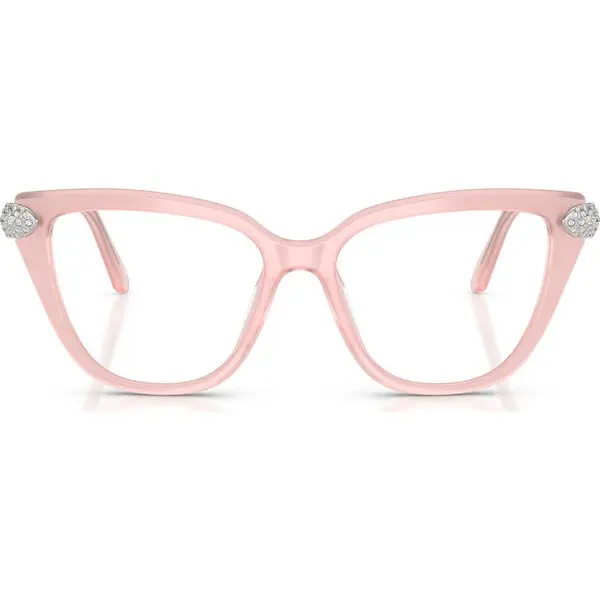 SWAROVSKI 54mm Cat Eye Optical Glasses - Milky Pink/demo Lens