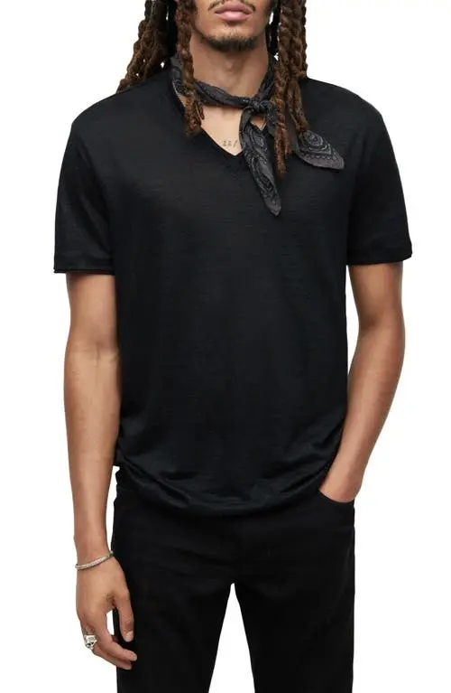 John Varvatos Wooster Slim Fit Linen T-shirt - Black
