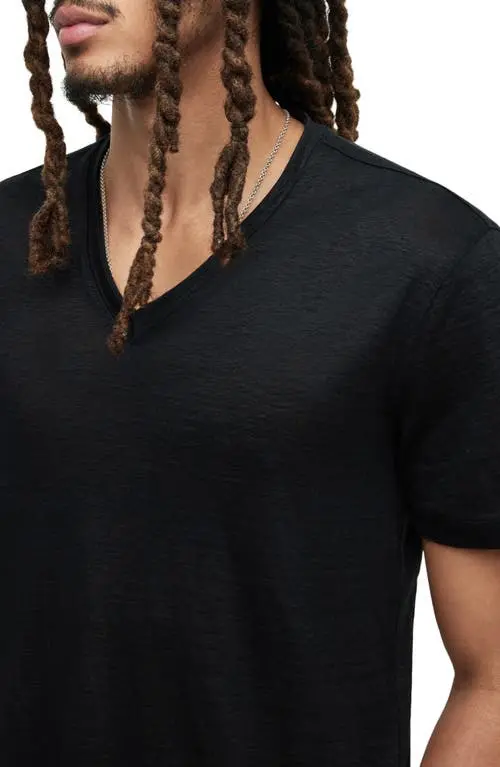 John Varvatos Wooster Slim Fit Linen T-shirt - Black