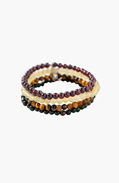 TINY RITUALS Leo Bracelet Set - Green / Brown / Yellow