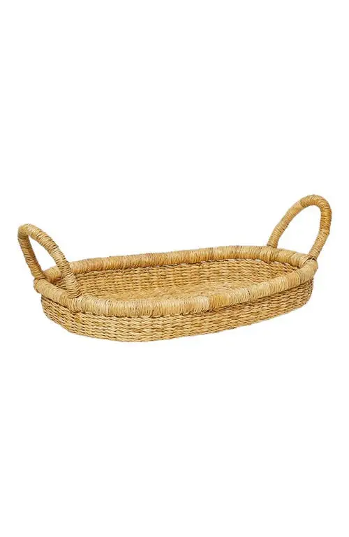 INDEGO AFRICA Bolga Double Handle Oval Tray - Natural