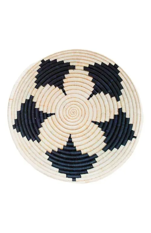 INDEGO AFRICA Petal Raffia Plateau - Natural And Black