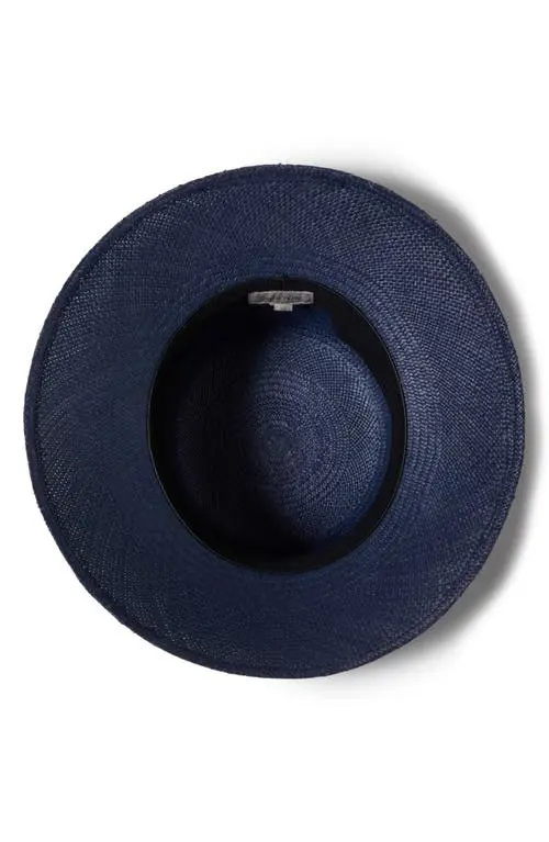 Brixton Lopez Panama Straw Bucket Hat - Navy