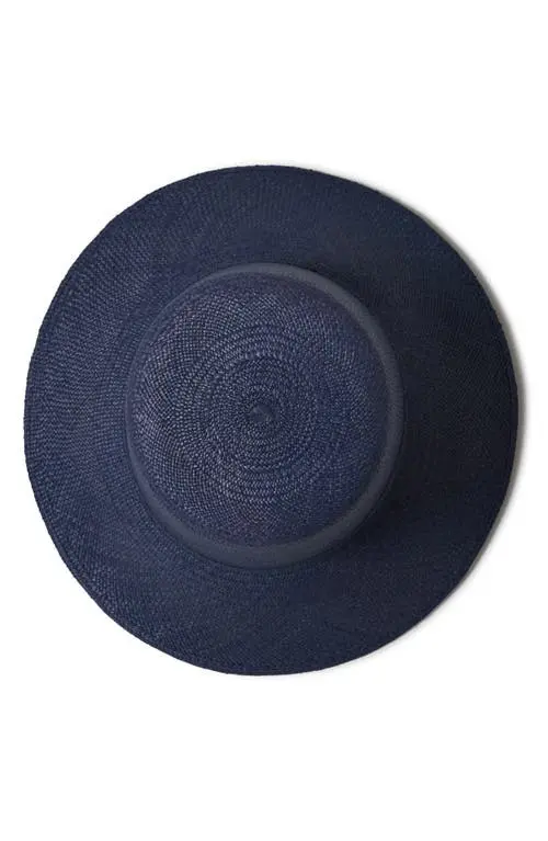 Brixton Lopez Panama Straw Bucket Hat - Navy