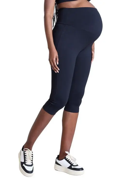 Motherhood Maternity Over The Belly Active Capri Legging - Black