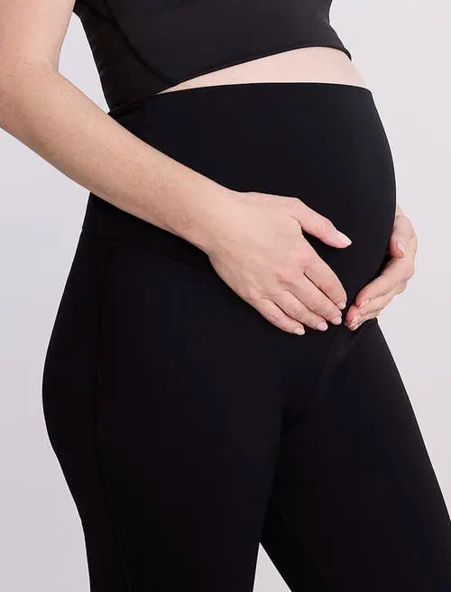 Motherhood Maternity Over The Belly Active Capri Legging - Black