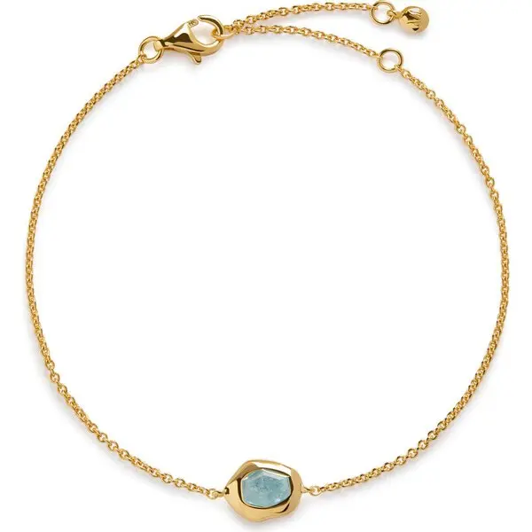 Monica Vinader Odyssey Aquamarine Chain Bracelet - 18ct Gold Vermeil /aquamarine