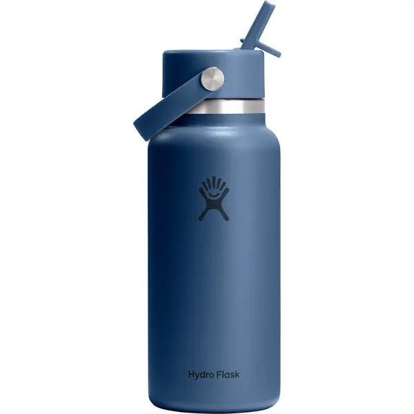 HYDRO FLASK 32-ounce Wide Mouth Flex Straw Cap Water Bottle - Harbor Blue