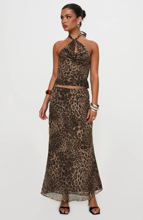 Princess Polly Eleganza Leopard Print Maxi Skirt