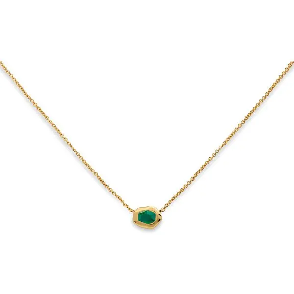 Monica Vinader Small Odyssey Pendant Necklace - 18ct Gold Vermeil / Green Onyx