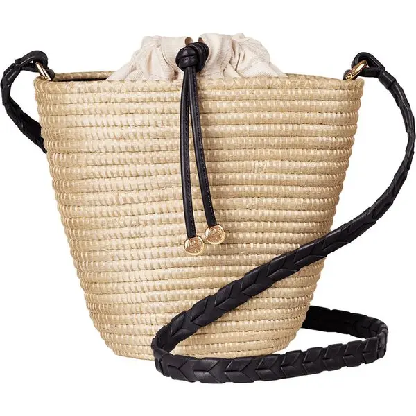 CESTA COLLECTIVE Mini Fan Whipstitch Crossbody Basket Bag - Papyrus