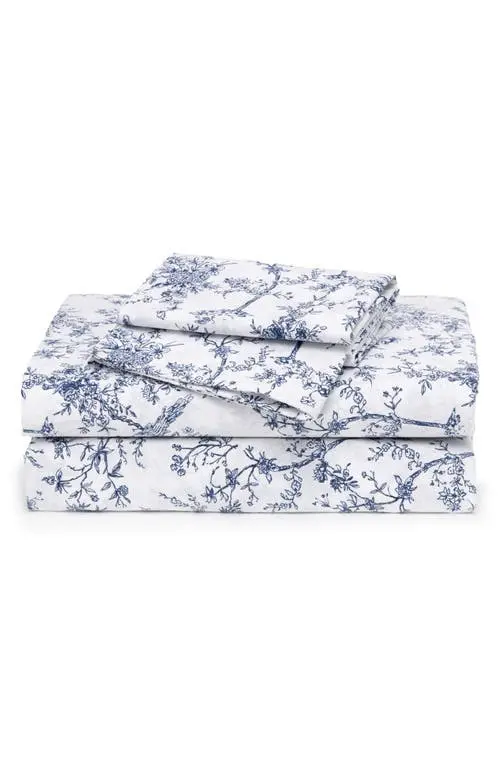 PETITE PLUME Timeless Toile Cotton Percale Sheet Set - White