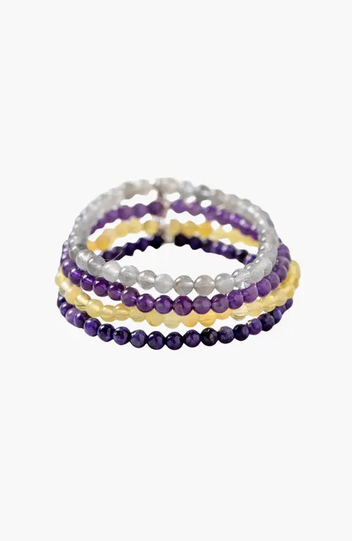 TINY RITUALS Sagittarius Bracelet Set - Purple / Gray / Yellow