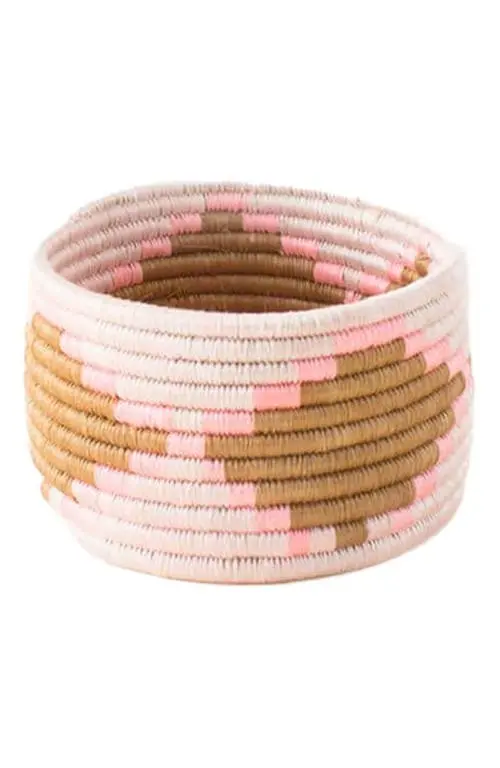 INDEGO AFRICA Woven Trinket Basket - Pink