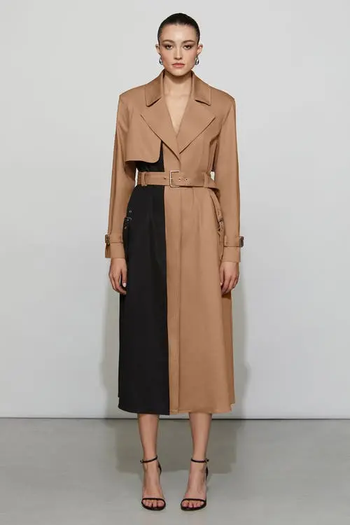 ET OCHS Ryder Color-blocked Trench Coat