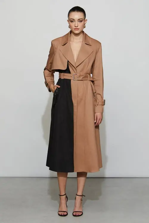 ET OCHS Ryder Color-blocked Trench Coat