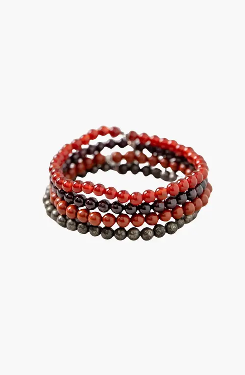 TINY RITUALS Aries Bracelet Set - Black / Red