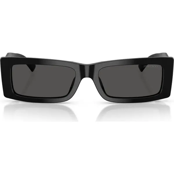 JIMMY CHOO Lennon Polarized Rectangular Sunglasses - Black/ Dark Grey